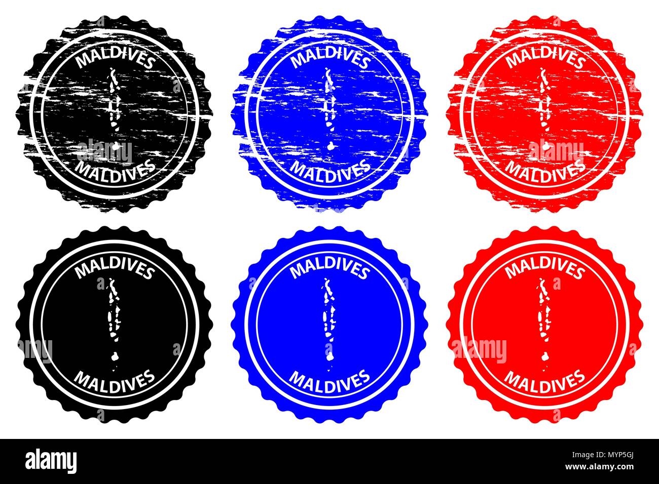 Maldives - rubber stamp - vector, Republic of Maldives map pattern ...