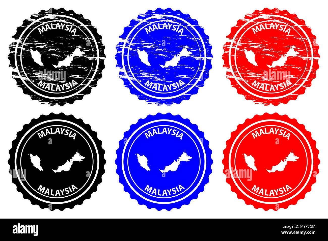Malaysia - rubber stamp - vector, Malaysia map pattern - sticker ...