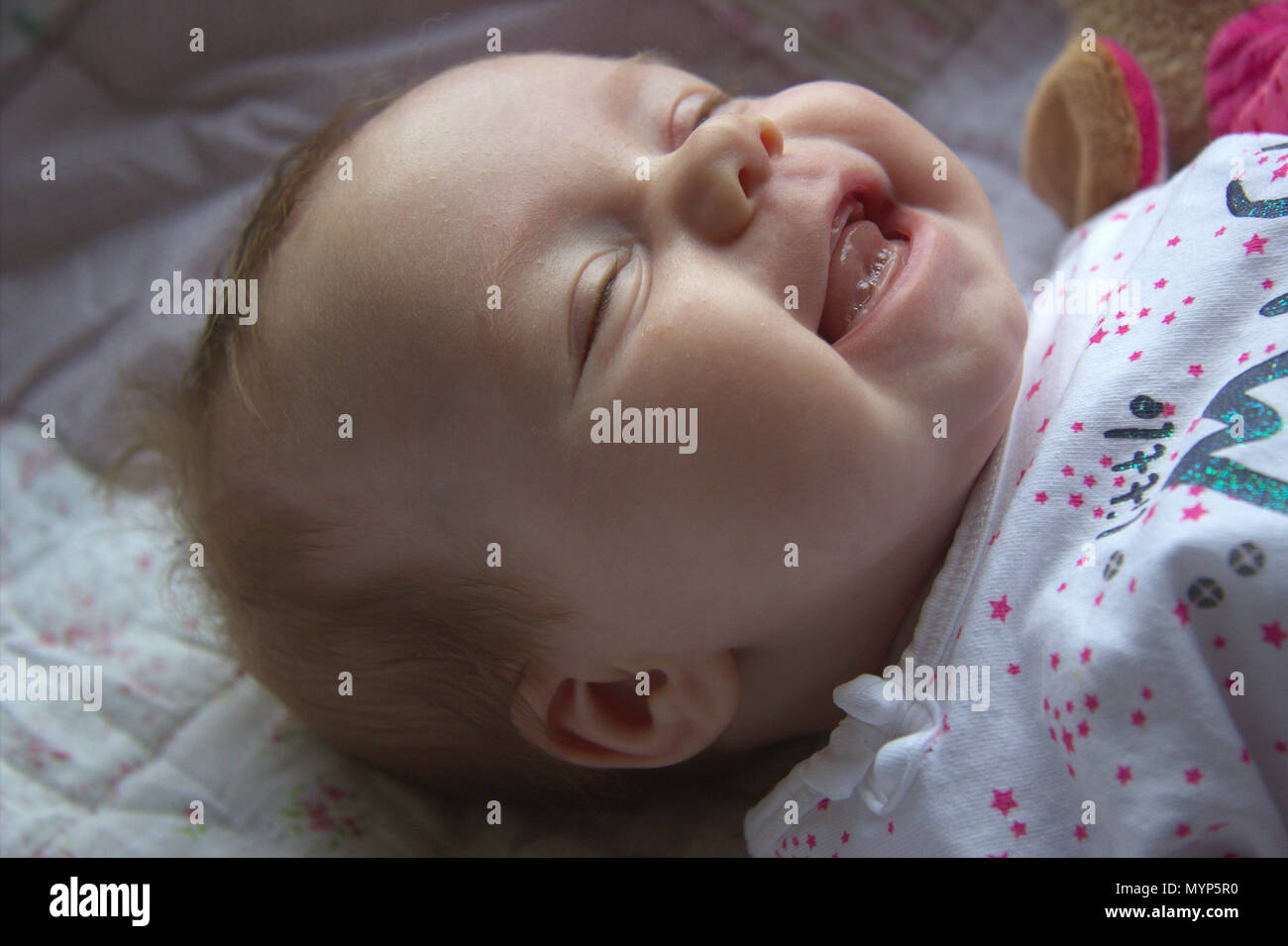 Cute Smiling Newborn Baby Smiling Baby Stock Photos, Images And