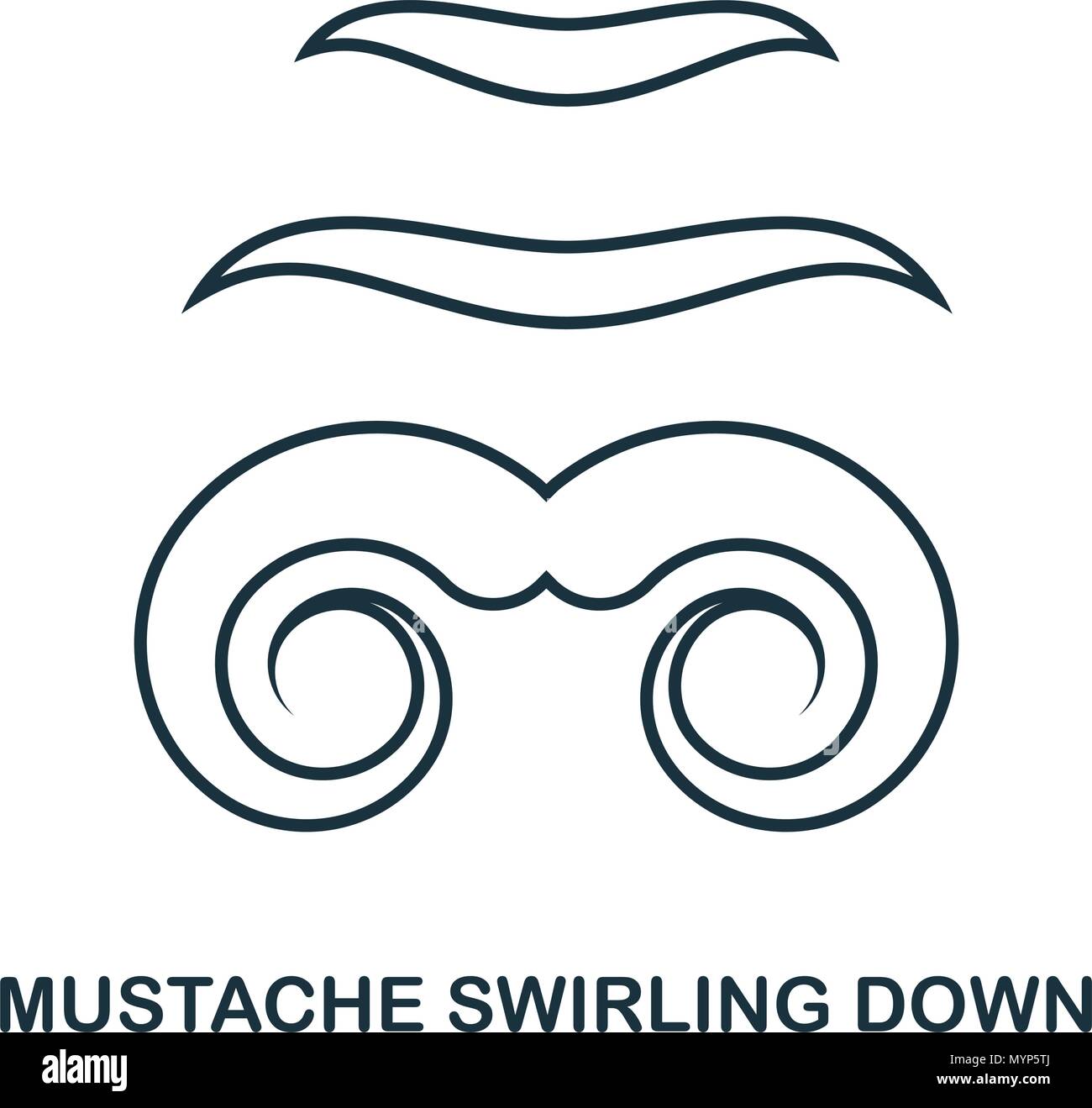 Mustache Swirling Down icon. Flat style icon design. UI. Illustration ...