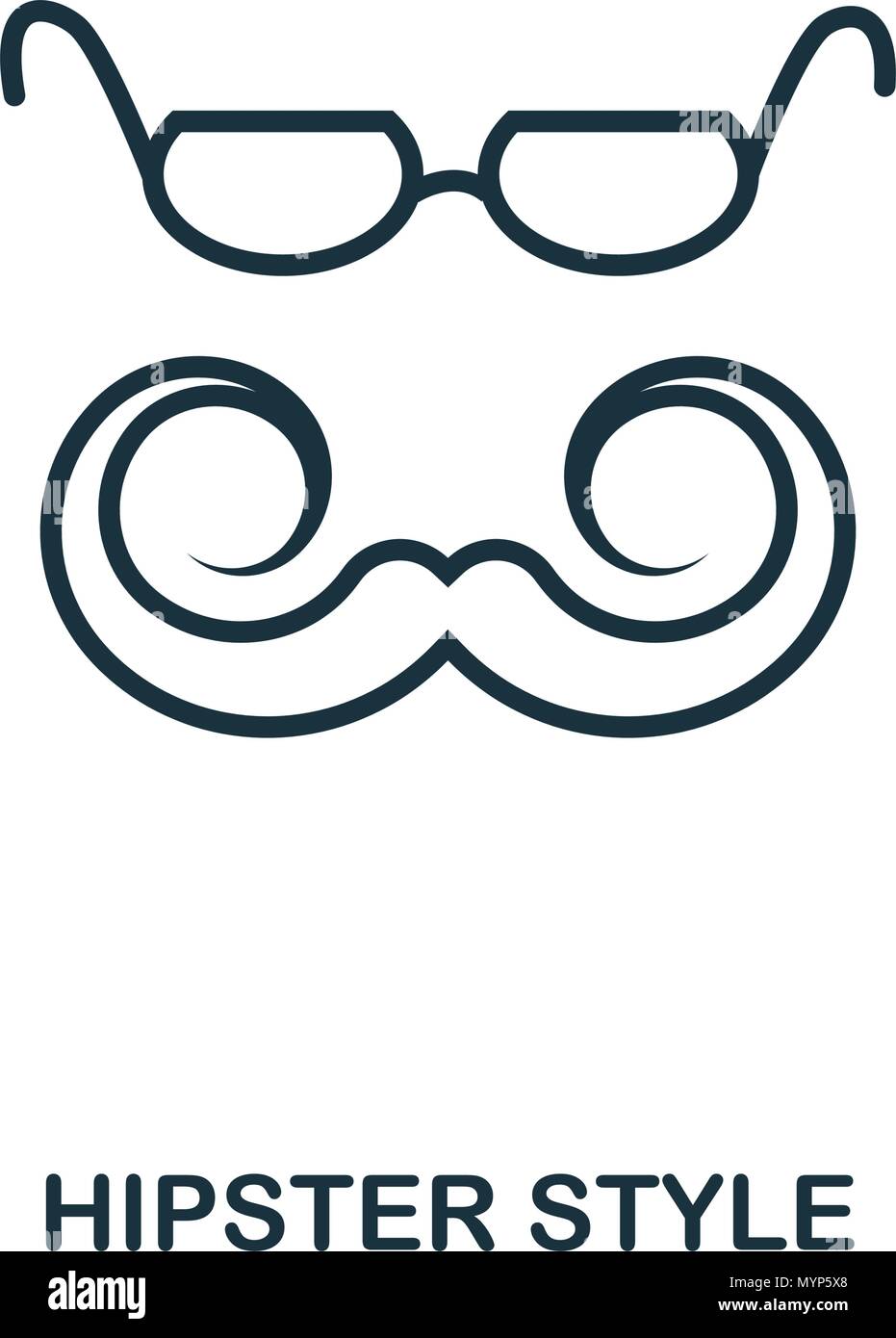 Hipster Style icon. Flat style icon design. UI. Illustration of hipster ...