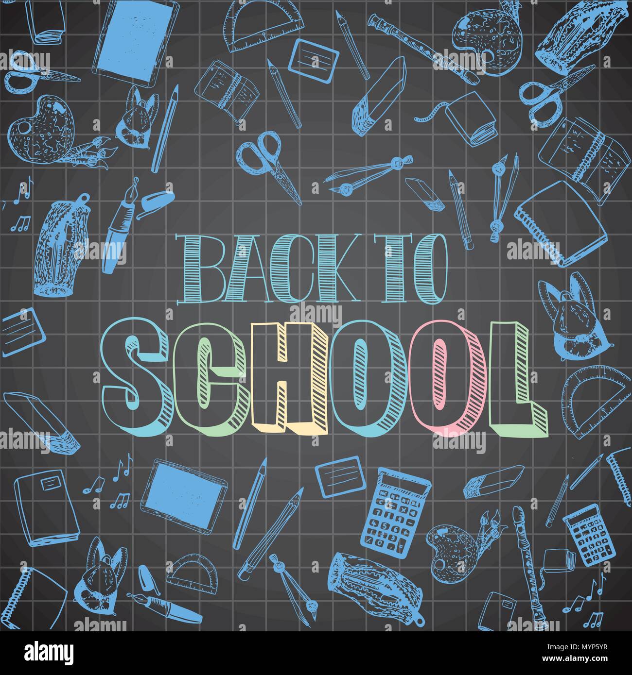 Back to school doodles full vector background Stock Vector Image & Art ...