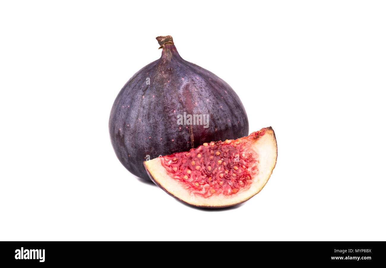 Fresh figs sliced with a slice isolated on white background Stock Photo ...