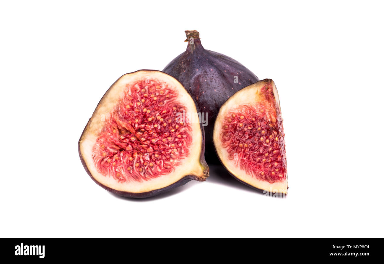 Fresh figs sliced with a slice isolated on white background Stock Photo ...
