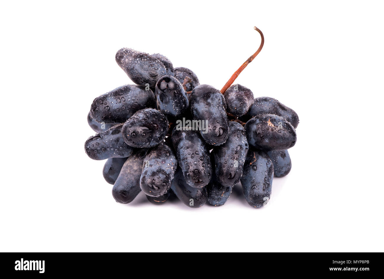 A small bunch of fresh grapes on a white background Stock Photo - Alamy
