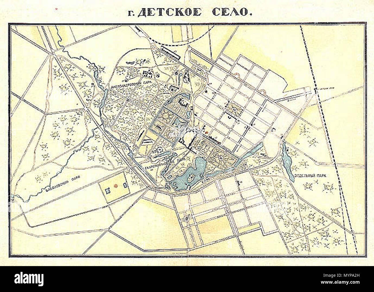 . Русский: Карта Царскаго Села. План города Детское Село. Открытка ...