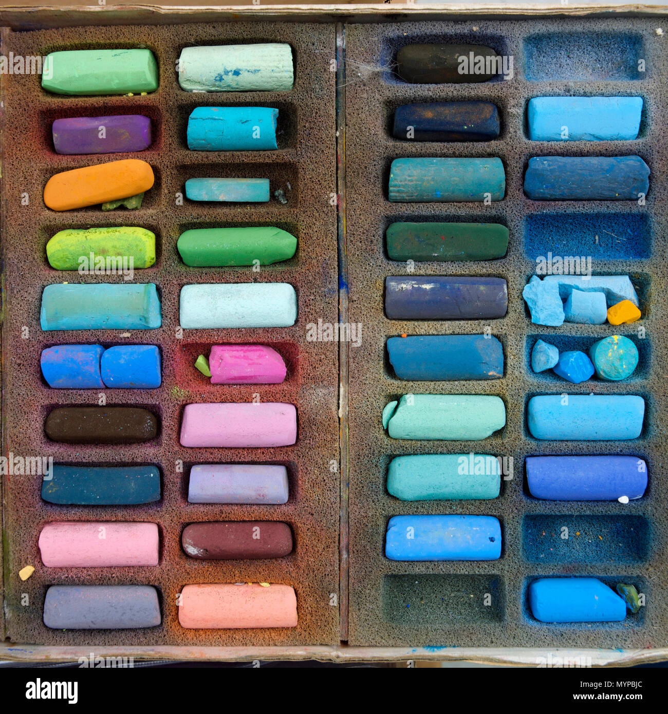 Wooden crayon box hi-res stock photography and images - Alamy