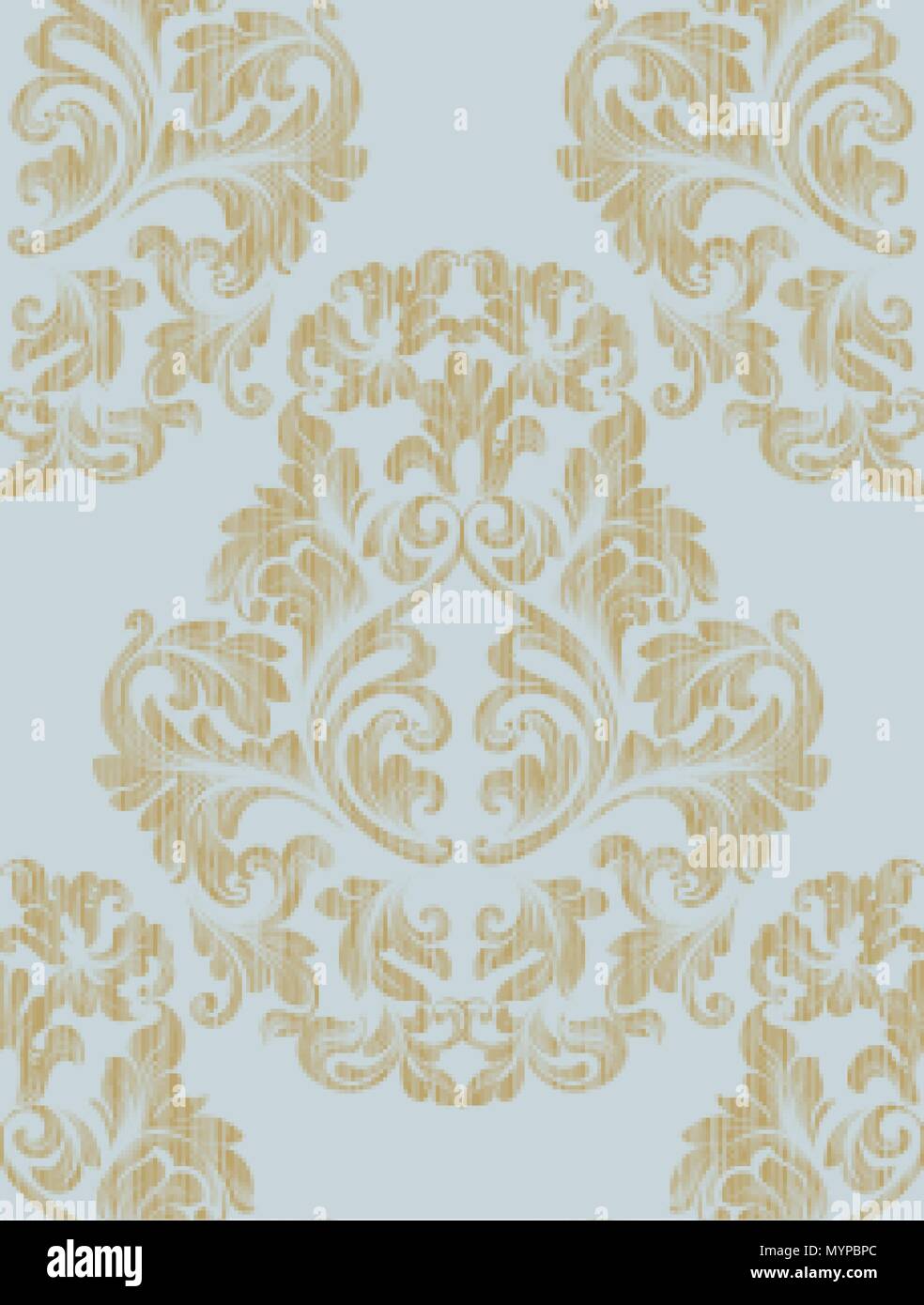 Vintage Baroque seamless texture pattern Vector. Wallpaper ornament ...