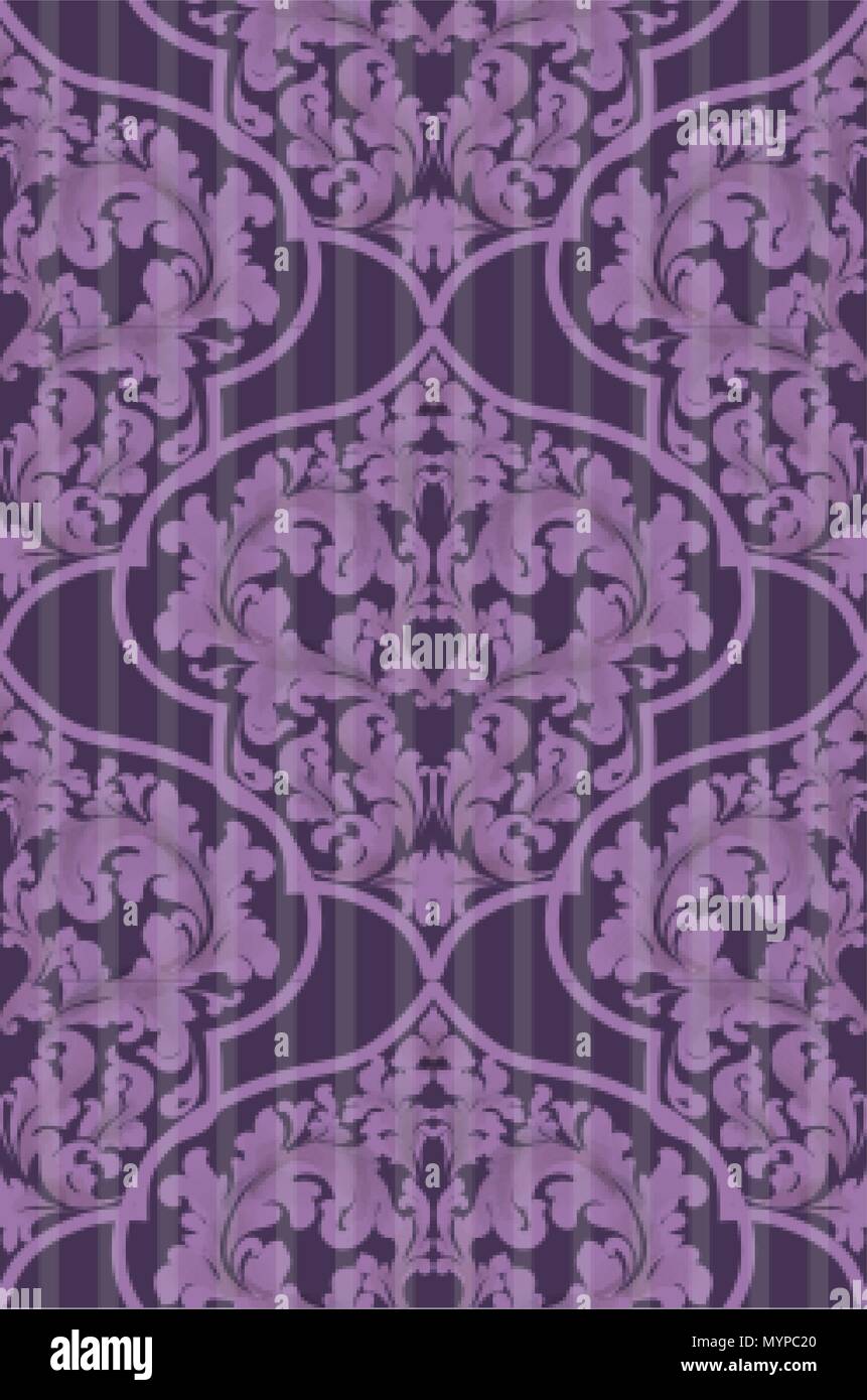 Baroque seamless pattern Vector. Trendy ultra violet color Stock Vector ...