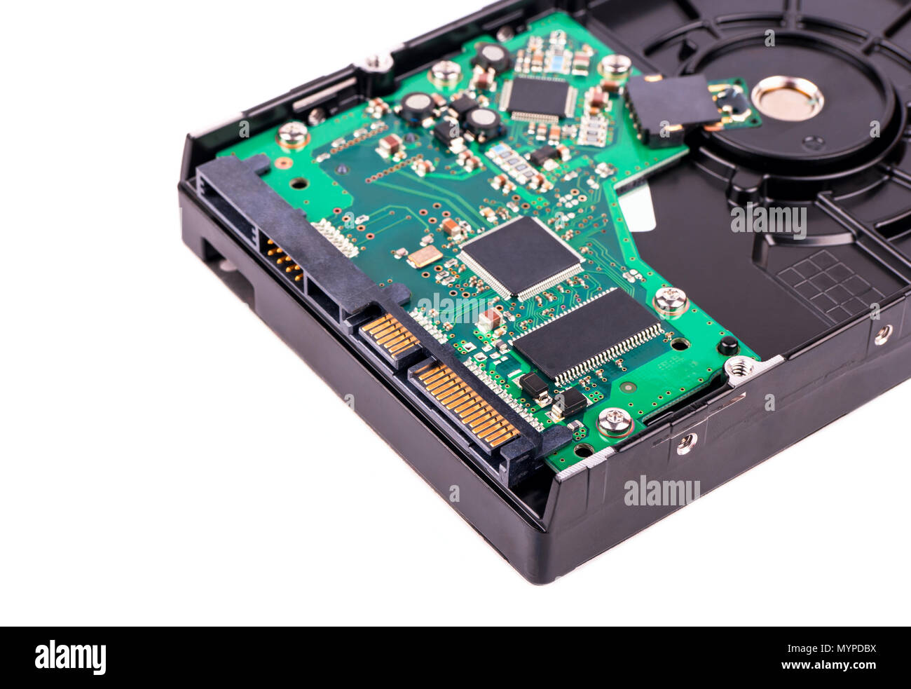 The chip hard disk and connector connection closeup Stock Photo - Alamy