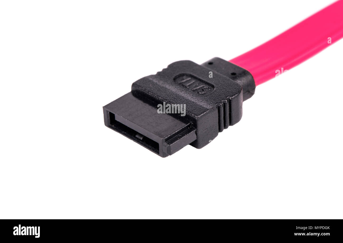 Sata connector cable closeup on white background Stock Photo - Alamy