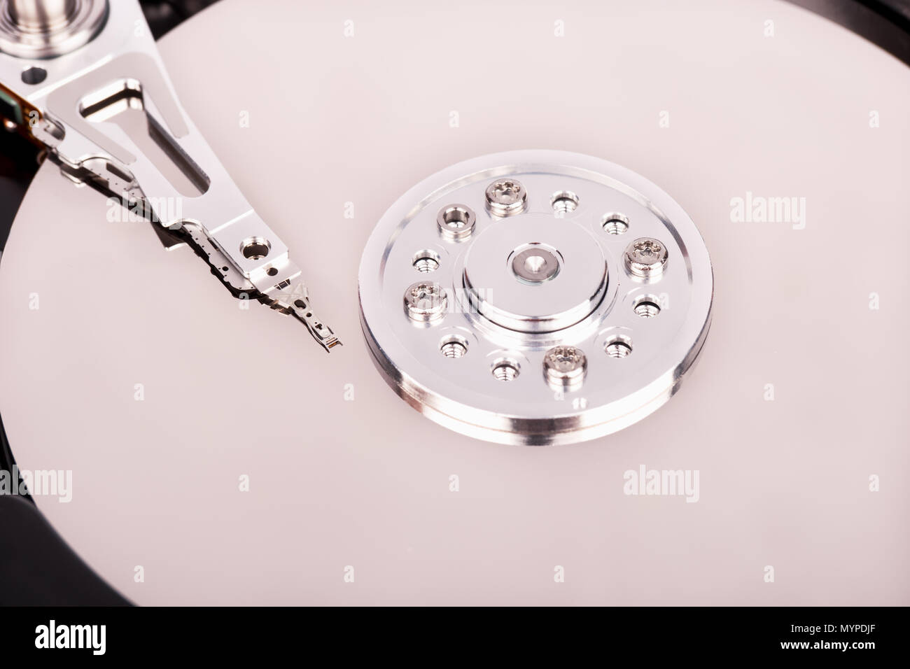 Open hard disk drive close-up Stock Photo - Alamy