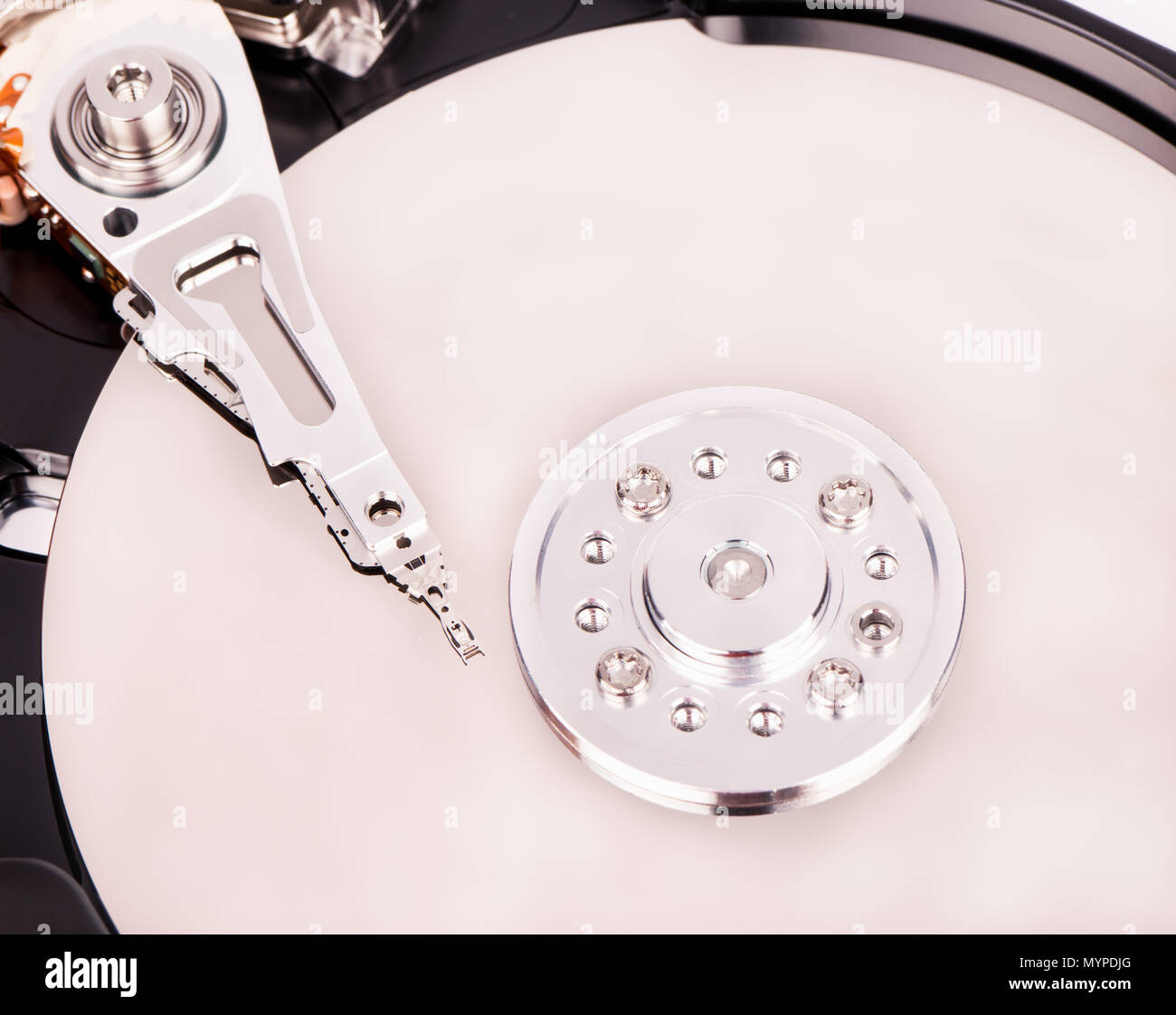 Open hard disk drive close-up Stock Photo - Alamy