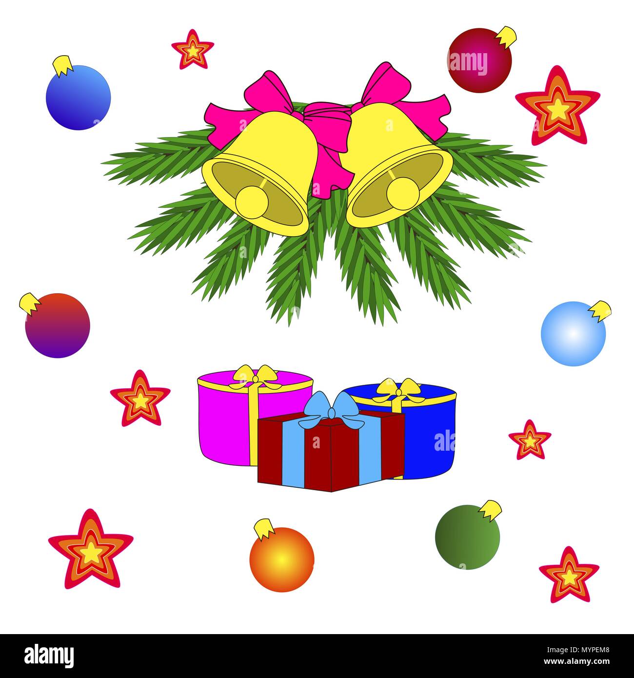 Christmas background gifts decorations Stock Vector Images - Alamy