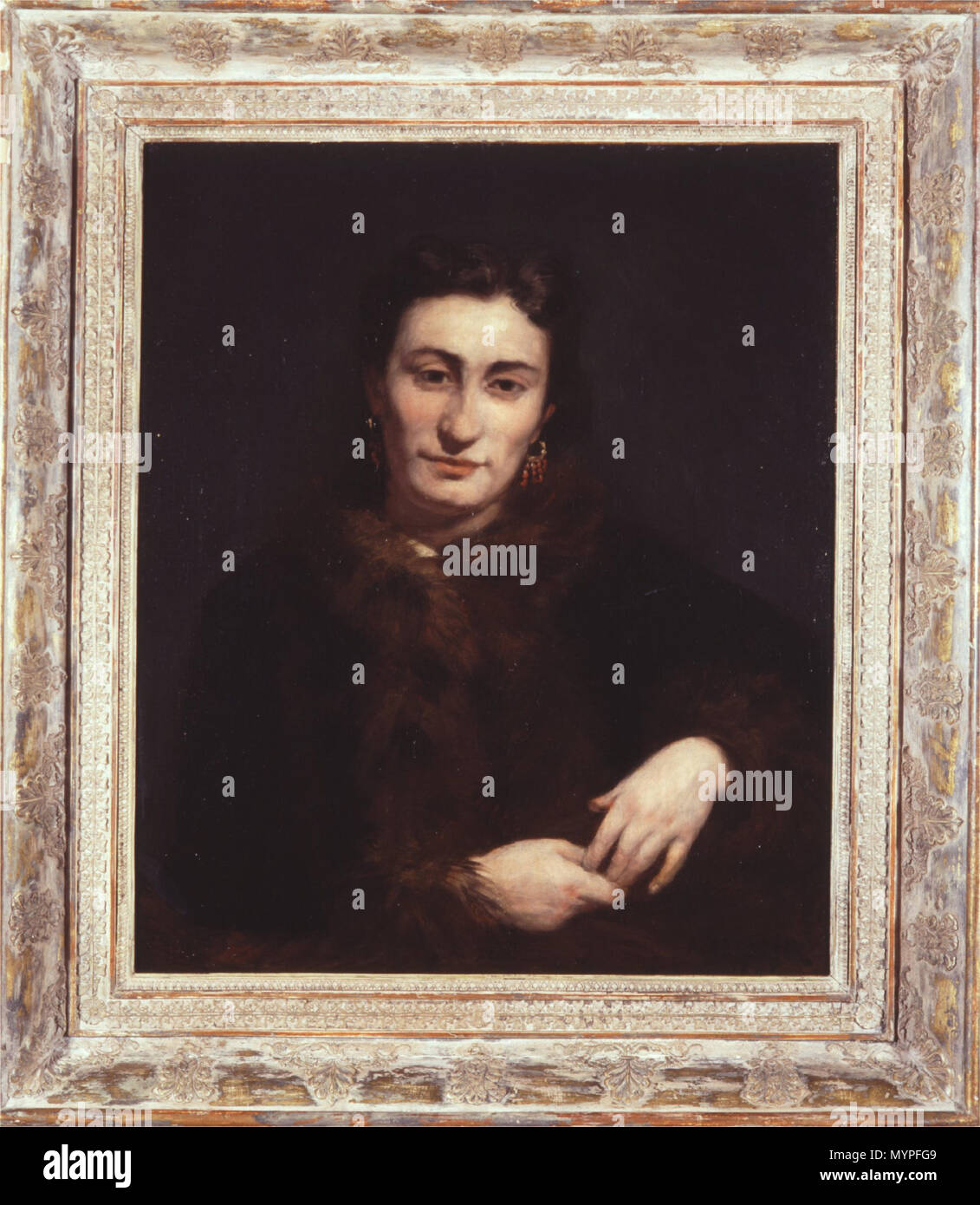 . English: Lady in a Fur-trimmed Coat . 1866 451 Renoir Dame im Pelz ...