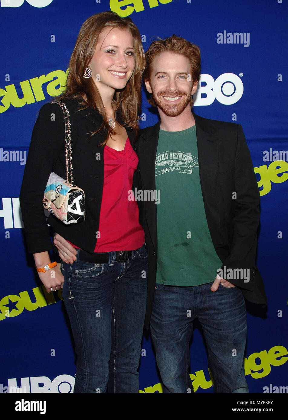 Seth Green and girlfriend arriving at ENTOURAGE Premiere at the ...