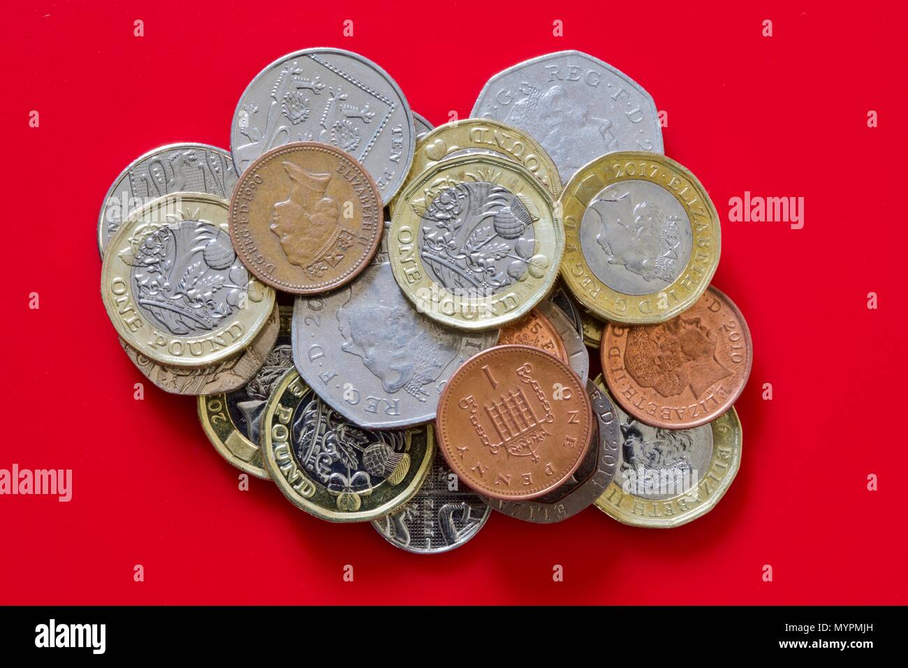 Silver 1p coin hi-res stock photography and images - Alamy