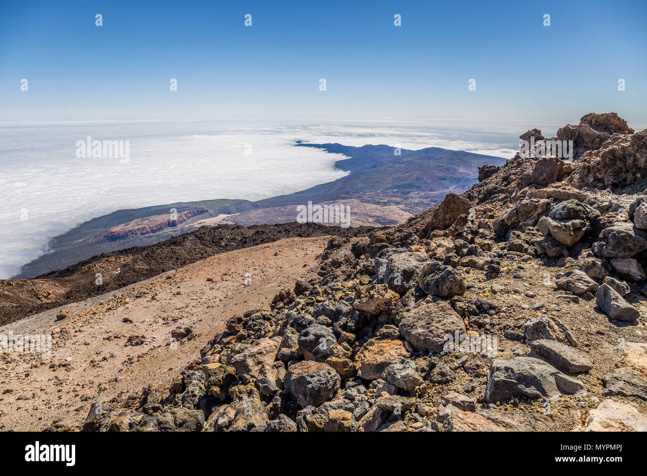 Mount Teide, view from Teleferico, Tenerife, Canary Islands, Spain ...