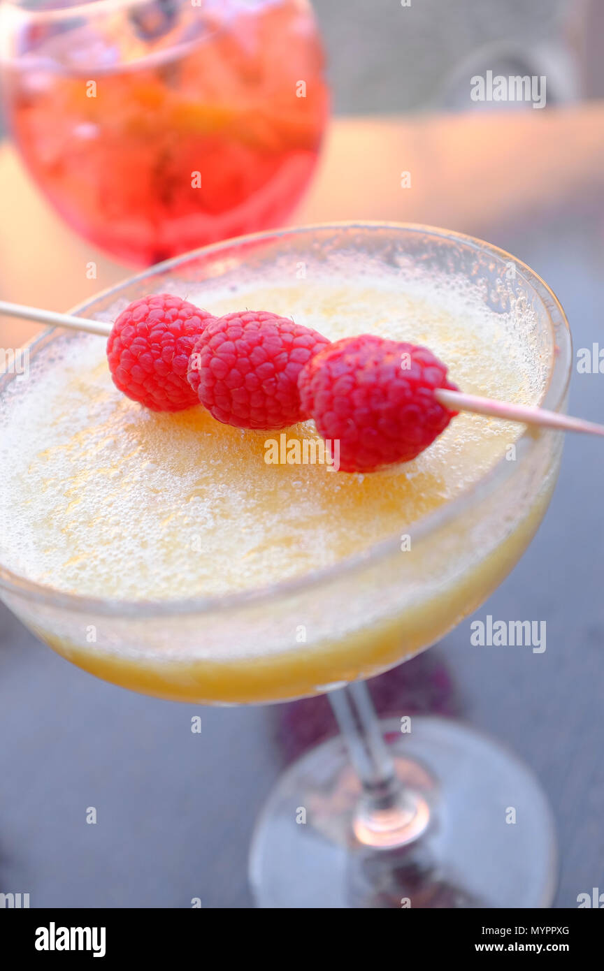 bellini drink on cafe table, bologna, italy Stock Photo - Alamy