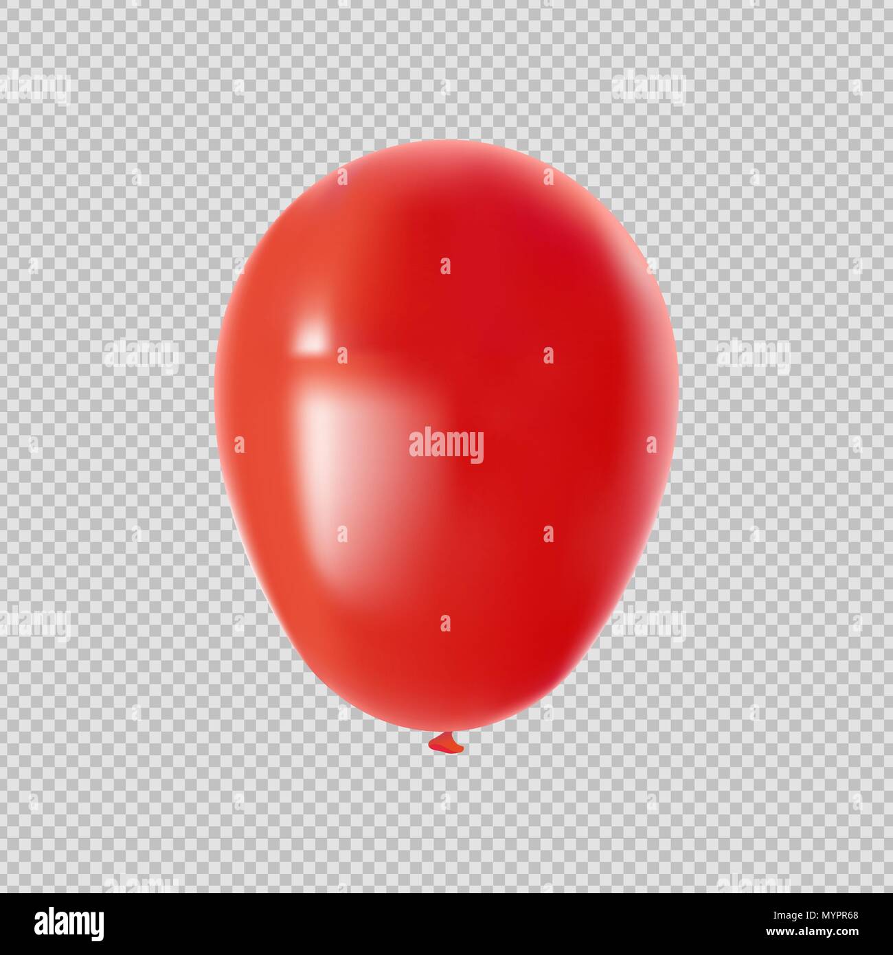 Red balloon isolated, transparent background element for birthday ...