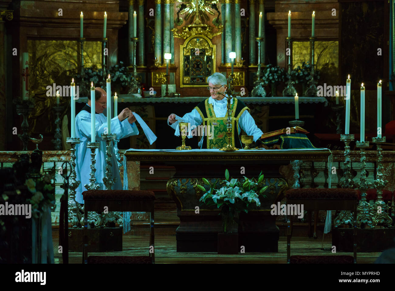 Vienna, Austria - October 22, 2017: The priest of the Roman Catholic ...