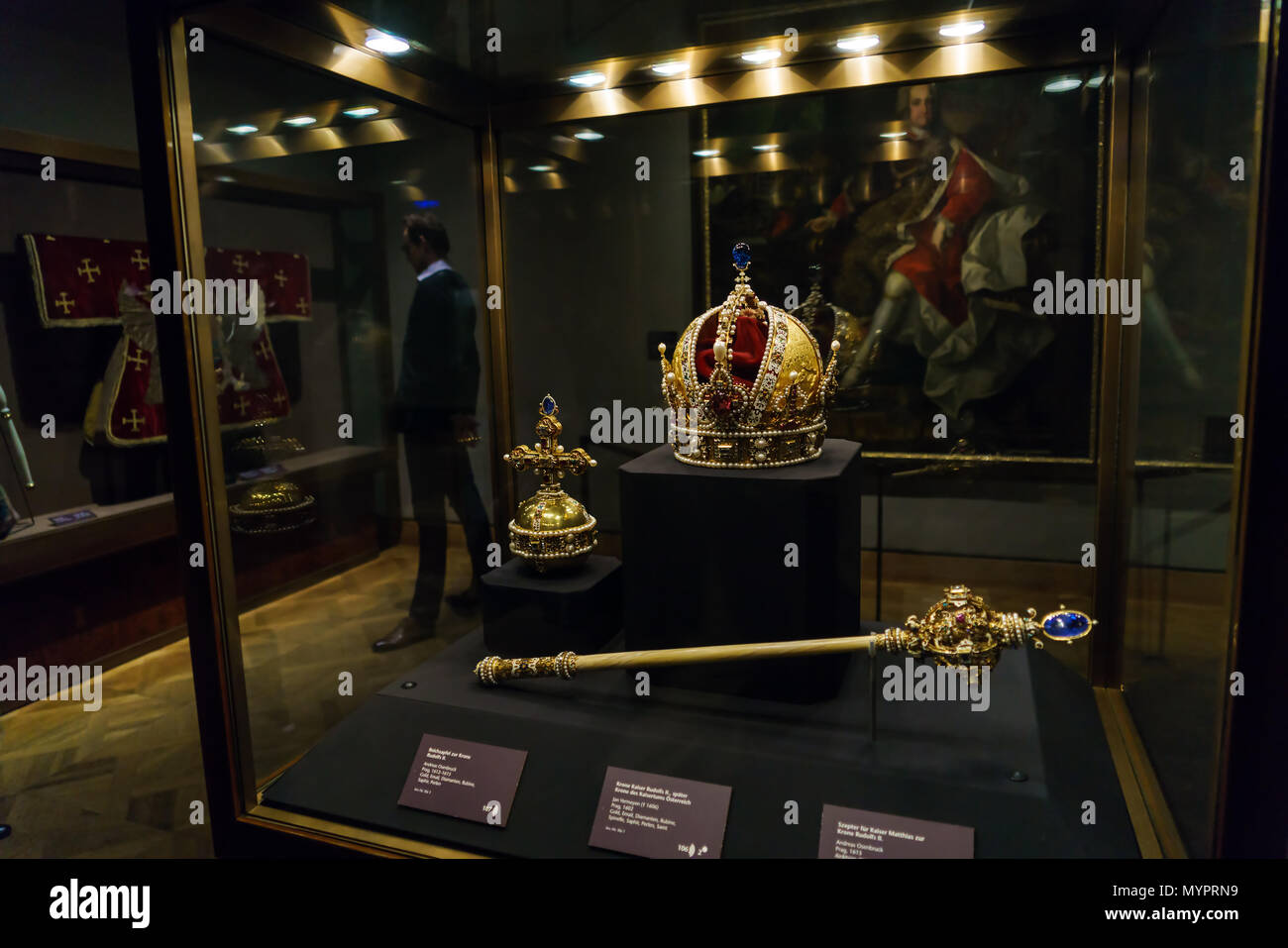 Vienna, Austria - October 22, 2017: Austrian Crown Jewels - Imperial ...