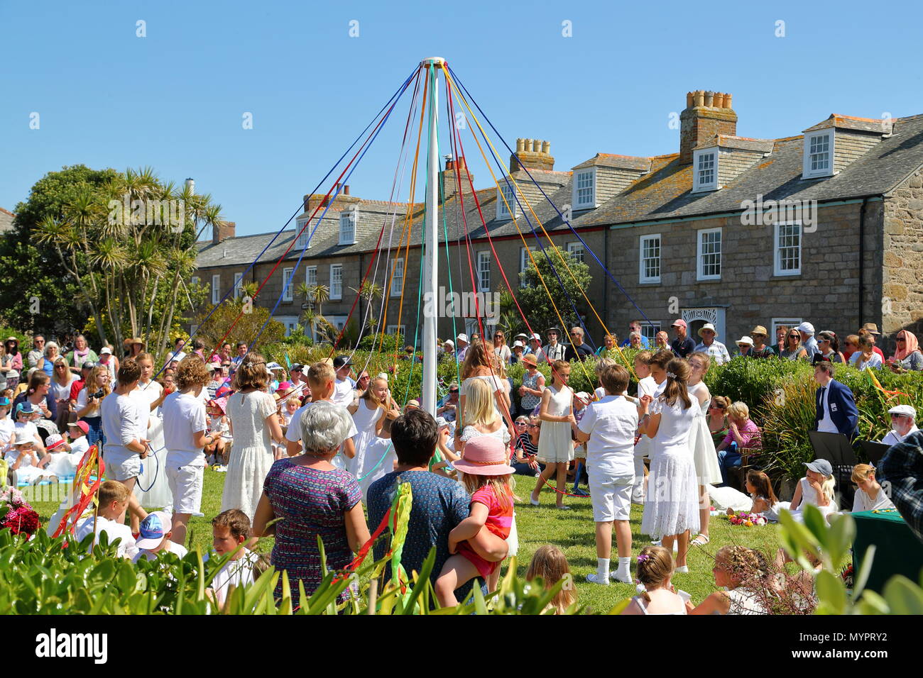 Village fete of the crowning of the May Queen at St Mary's, Isles of ...