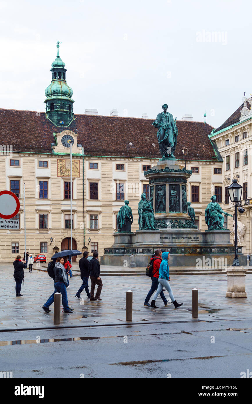 Vienna, Austria - October 22, 2017: Kaiser Franz I statue (1842-1846 ...
