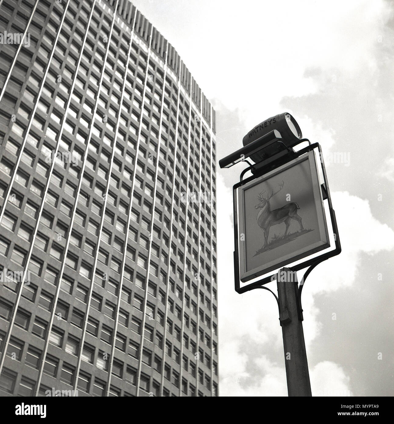 1960s, historical, two symbols of sixties London, an enormous new ...