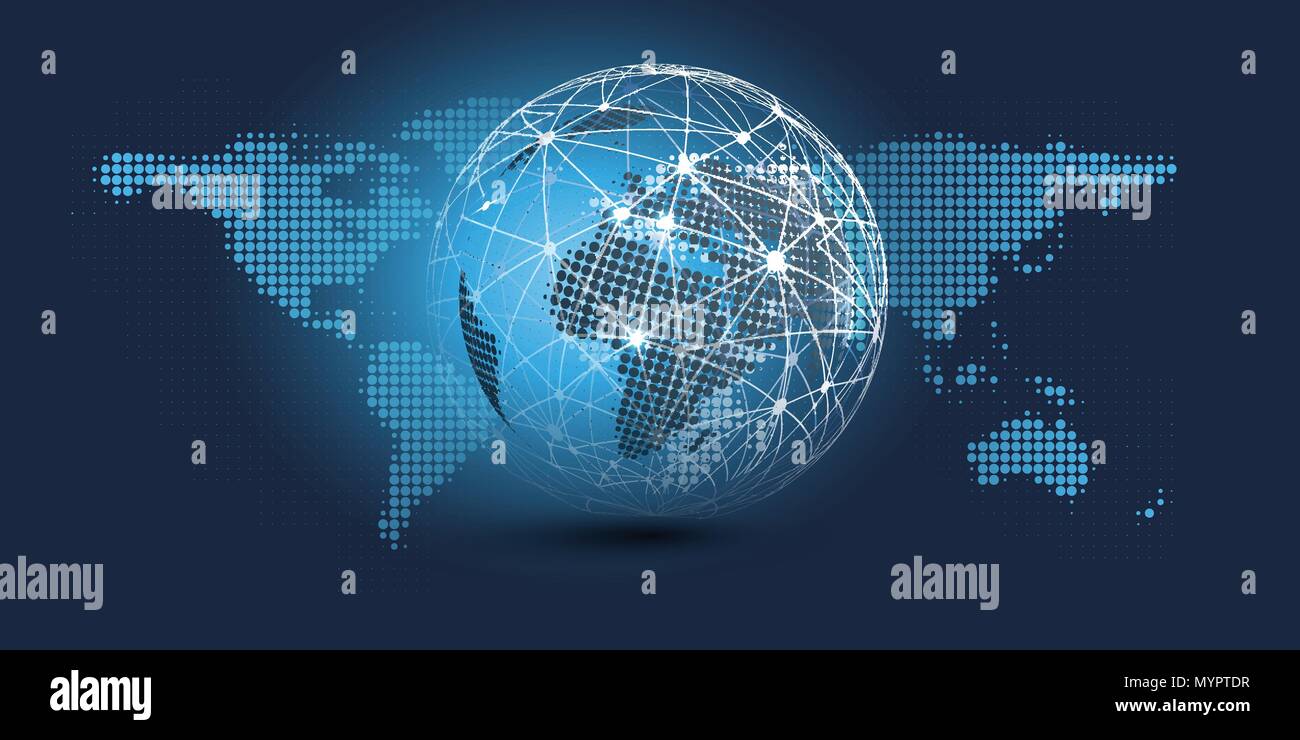 Digital Network Connections Technology Background Cloud Computing Design Concept With Spotted
