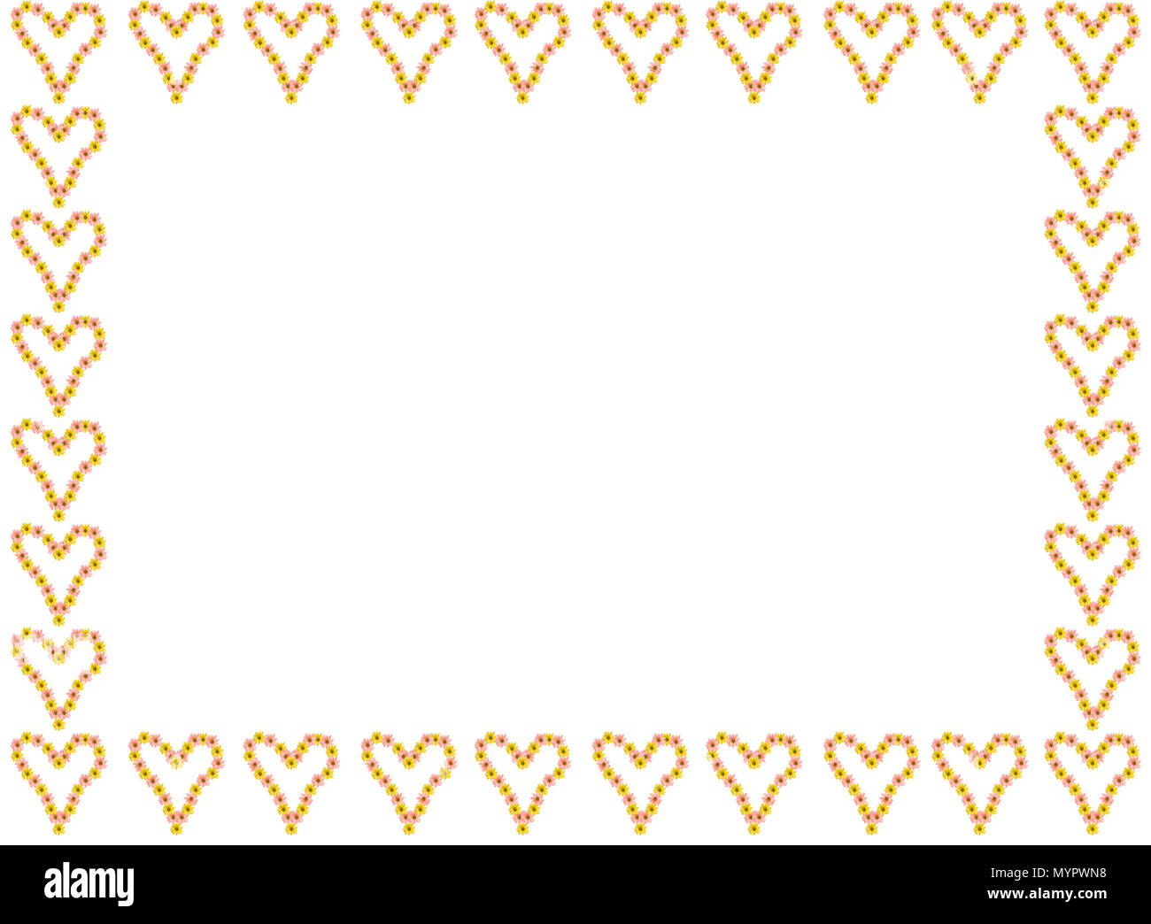 Beatiful border ( frame ) of flowered hearts Stock Photo - Alamy