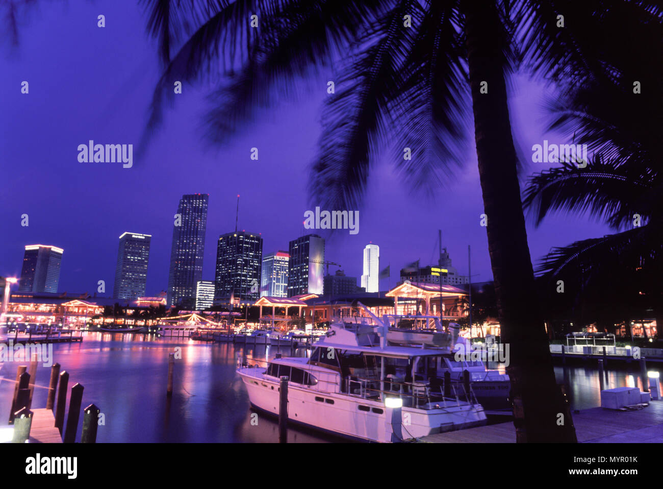 1992 HISTORICAL BAYSIDE MARKETPLACE MARINA DOWNTOWN SKYLINE MIAMI ...