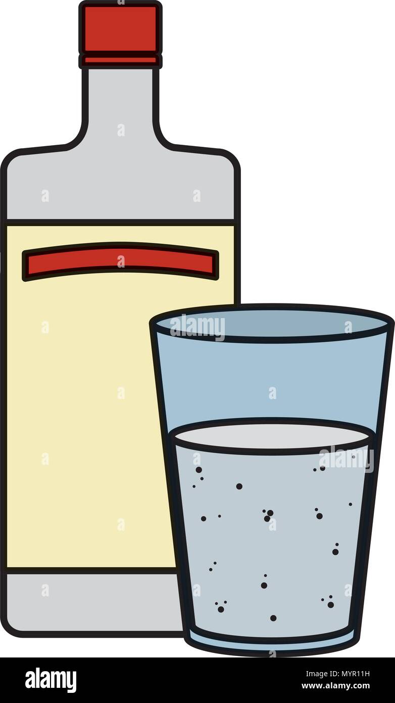 colorful vodka liquor bottle and glass beverage Stock Vector Image ...