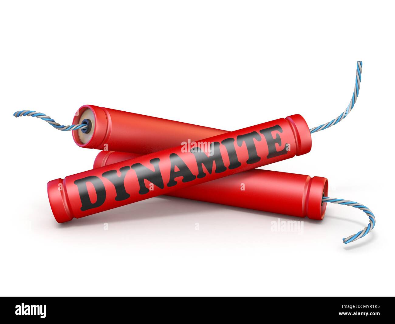 Red dynamite sticks 3D rendering illustration isolated on white ...
