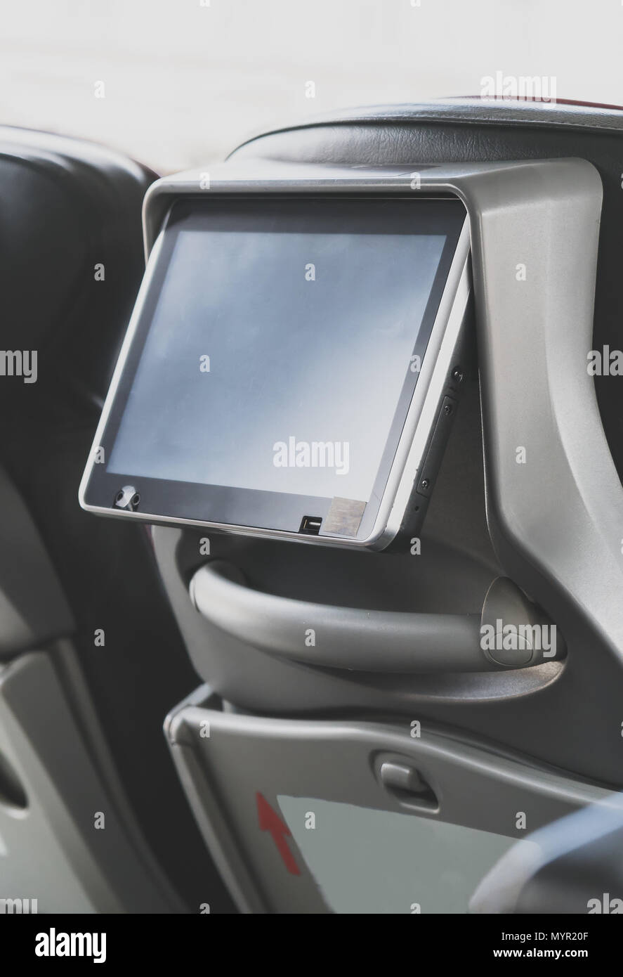 Tourist bus with built-in LCD tablet Stock Photo - Alamy