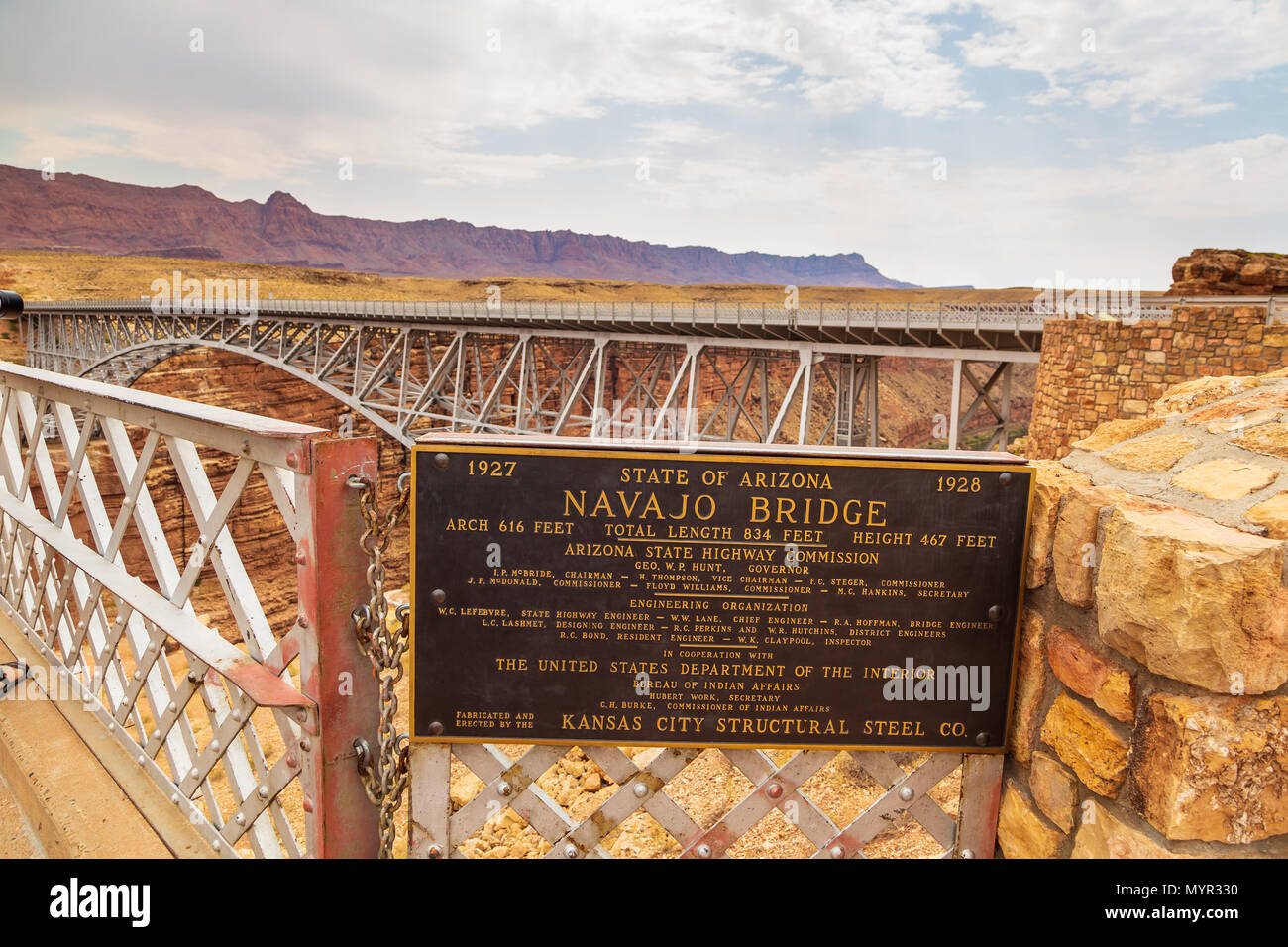 Navajo Bridge, Arizona, USA- 06 September 2017: Historic Navajo Bridge ...