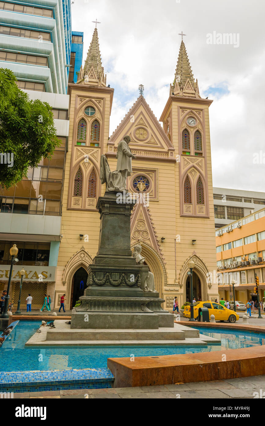 Guayaquil, Ecuador - April 16, 2016: La Merced Catholic church in the ...