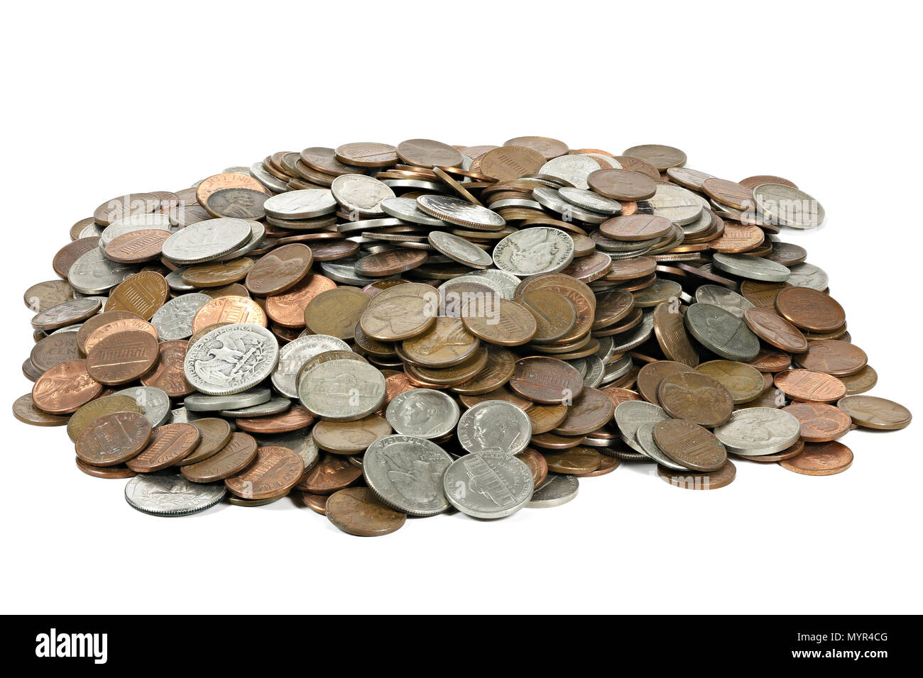US Cents isolated on white background Stock Photo - Alamy