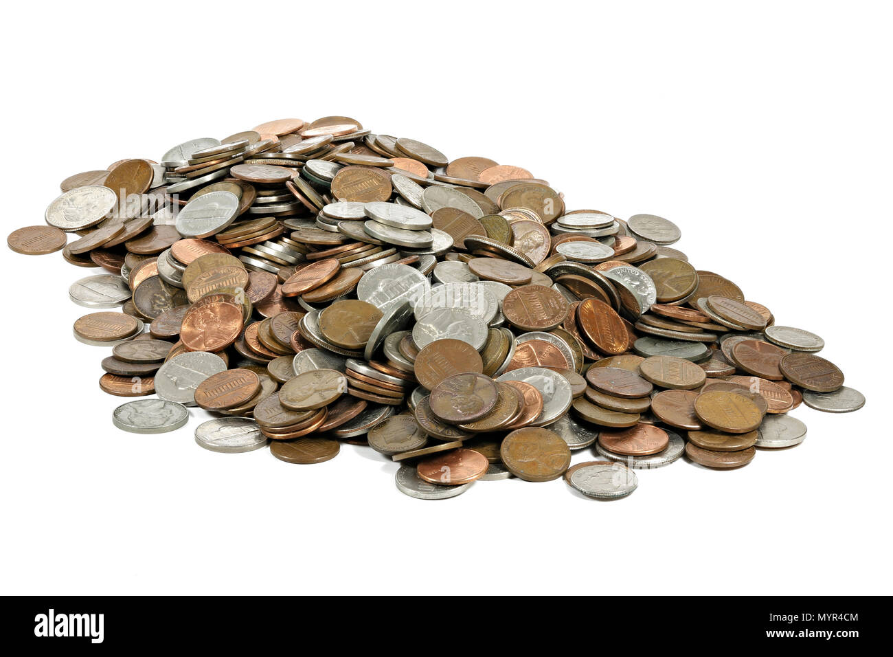 US Cents isolated on white background Stock Photo - Alamy