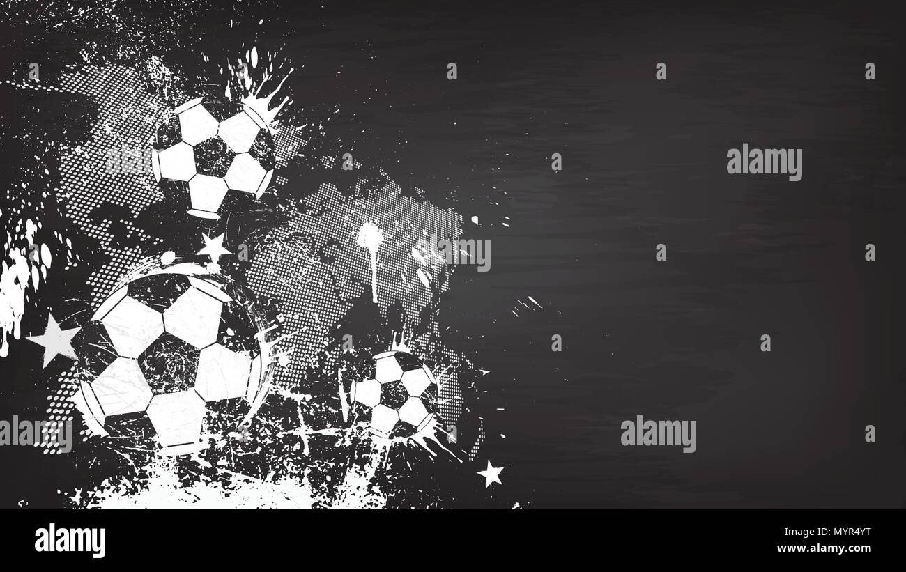Grunge abstract football background with world map and dust particle on ...