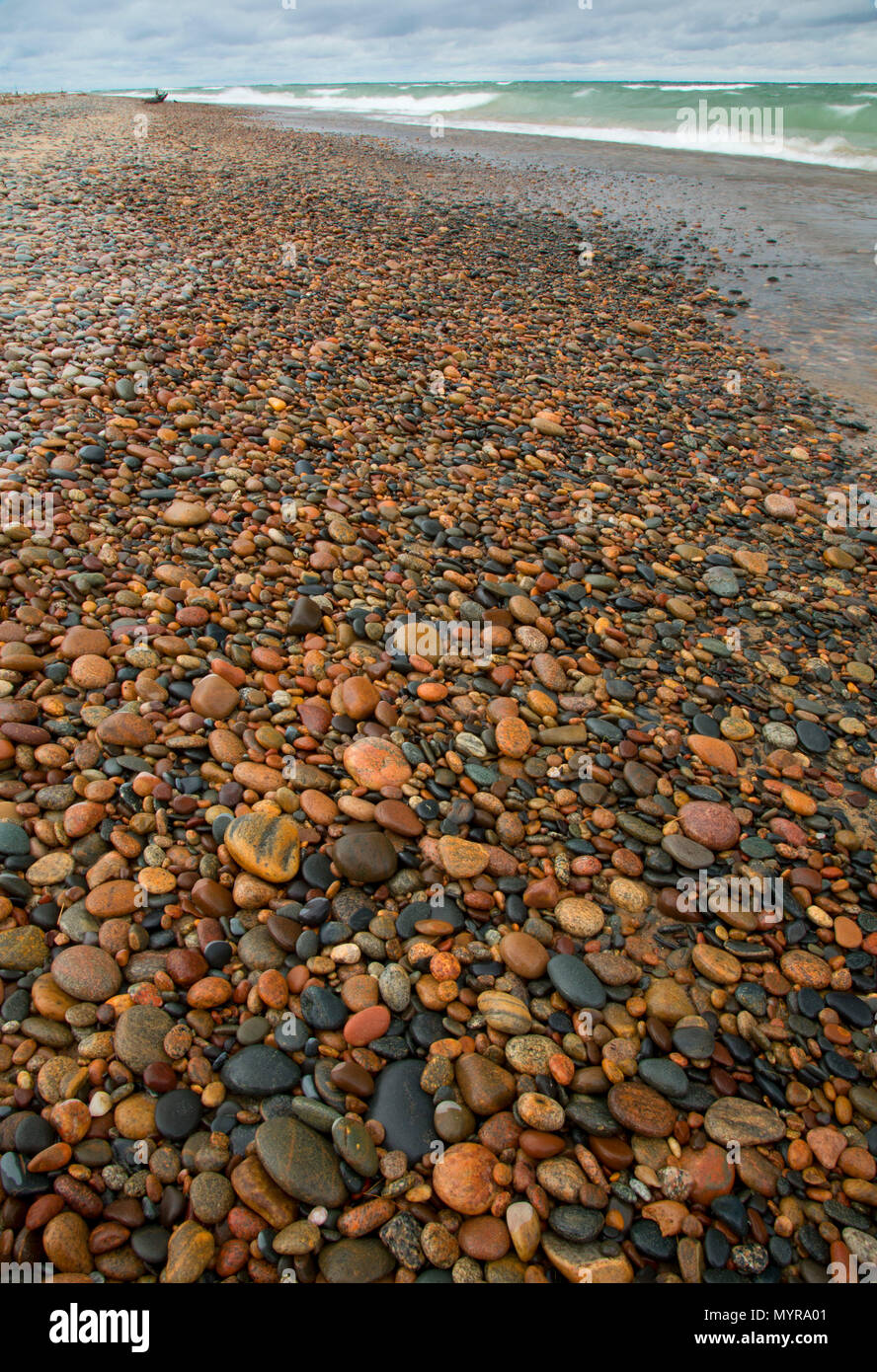 Lake Superior beach, Whitefish Point Bird Observatory, Michigan Stock ...