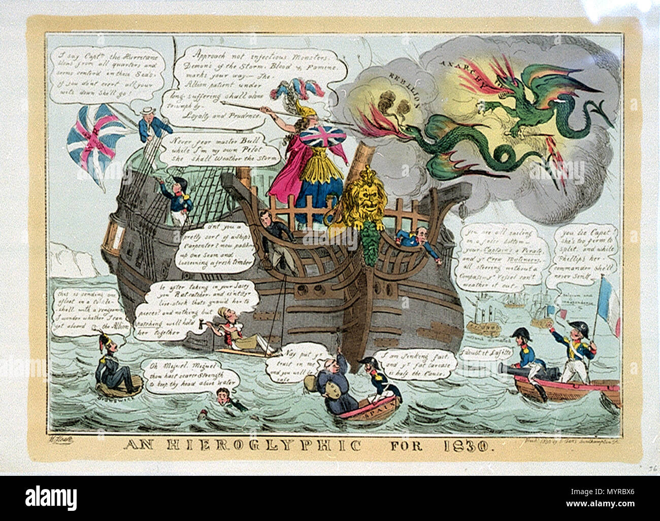 . English: An Hieroglyphic for 1830 (caricature)Hand-coloured. . 1830 ...