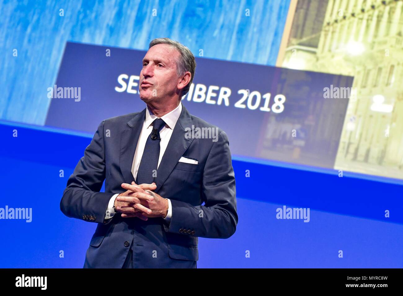 Howard Schultz presentation at Seeds & Chips summit in Milan, Italy ...