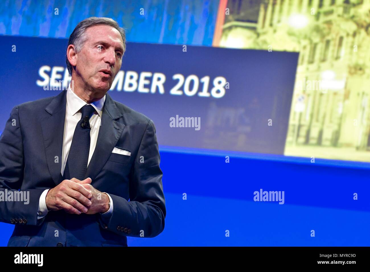 Howard Schultz presentation at Seeds & Chips summit in Milan, Italy ...