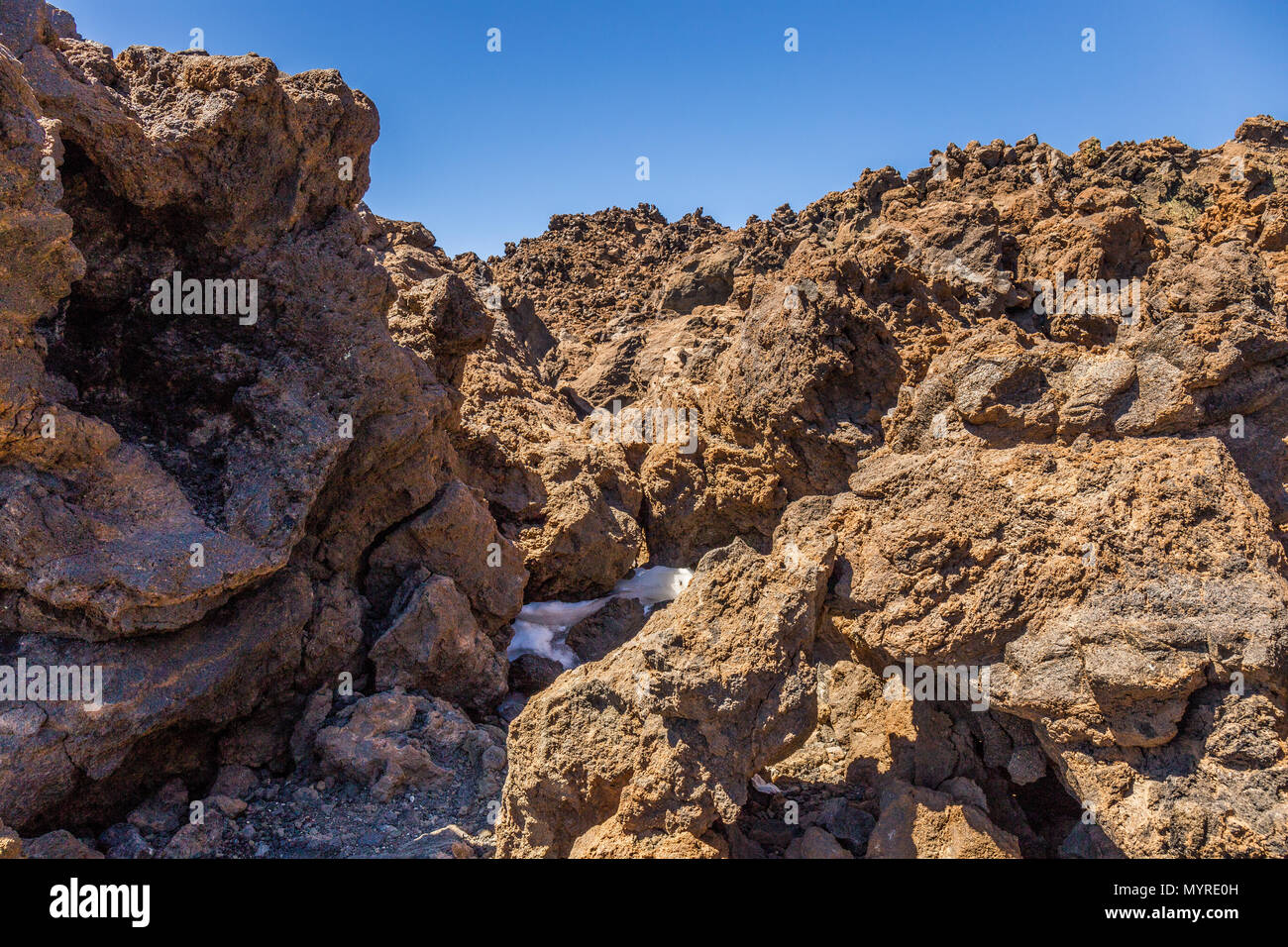 Volcanic rocks, Mount Teide, view from Teleferico, Tenerife, Canary ...