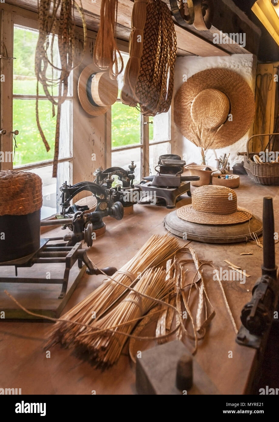 In the hatmaker's workshop. Visiting Ballenberg open air museum ...