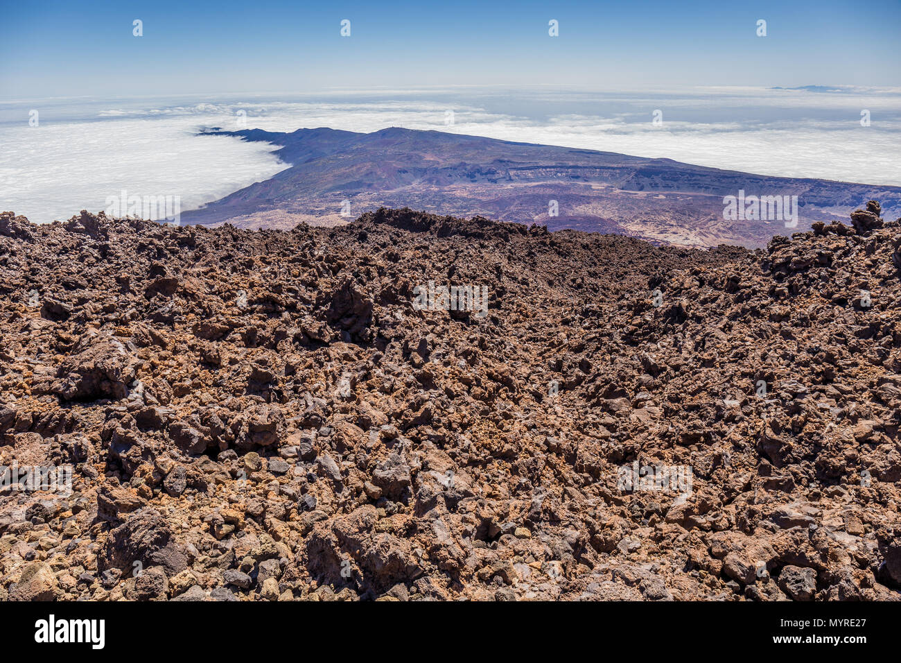Mount Teide, view from Teleferico, Tenerife, Canary Islands, Spain ...