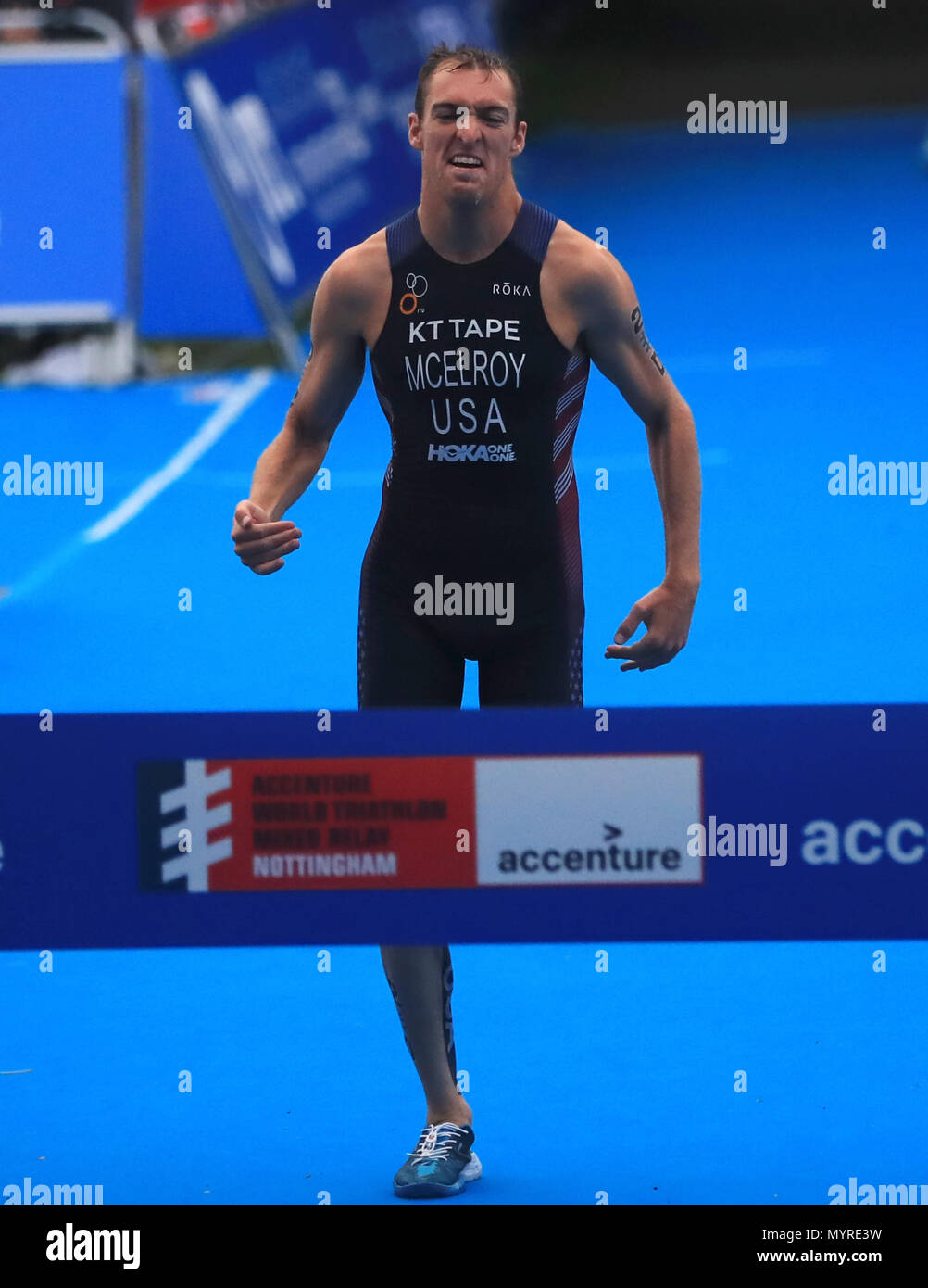Team United States Matthew McElroy crosses the line to win the 2018 ...