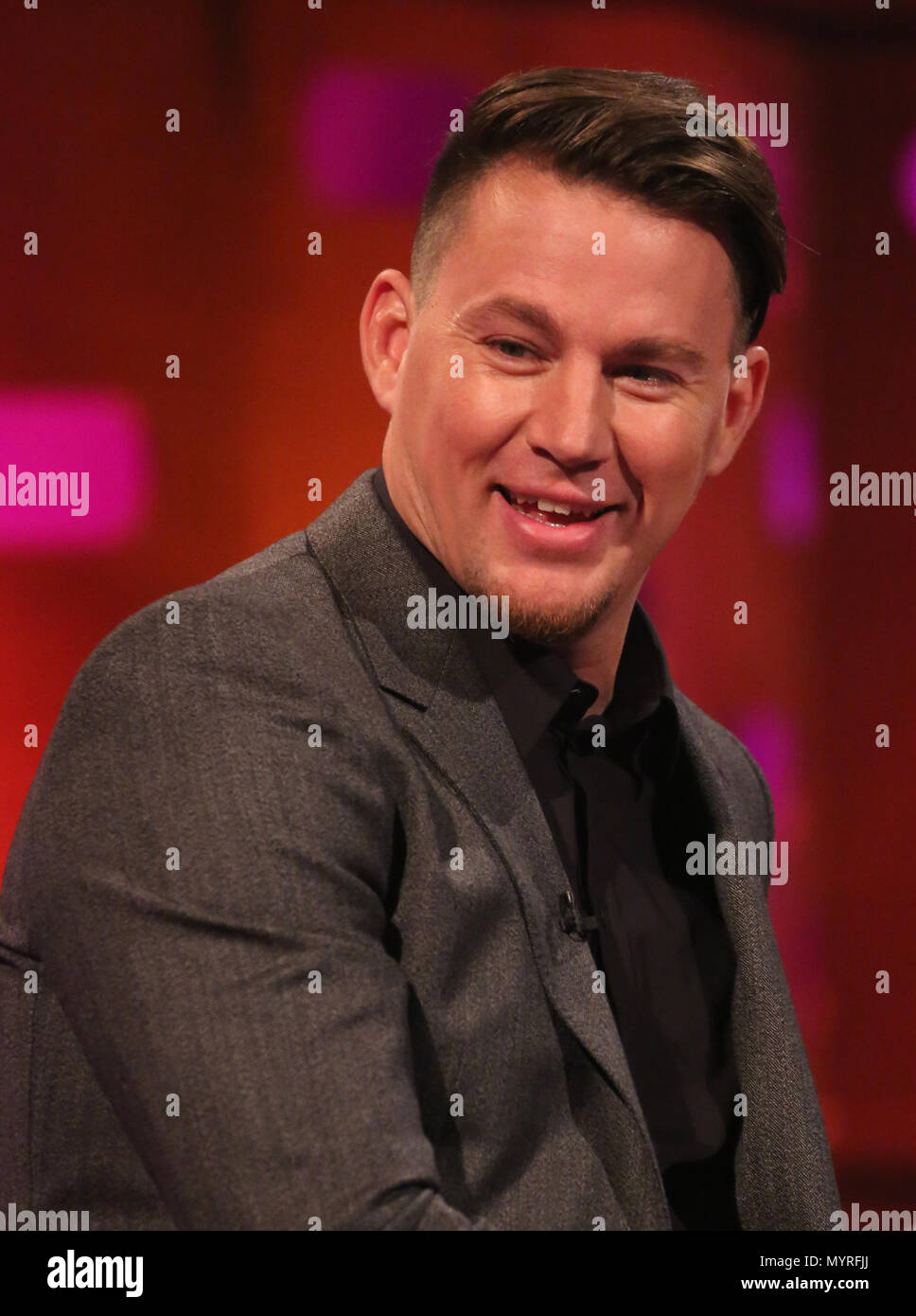 Channing Tatum during filming for the Graham Norton Show at BBC ...