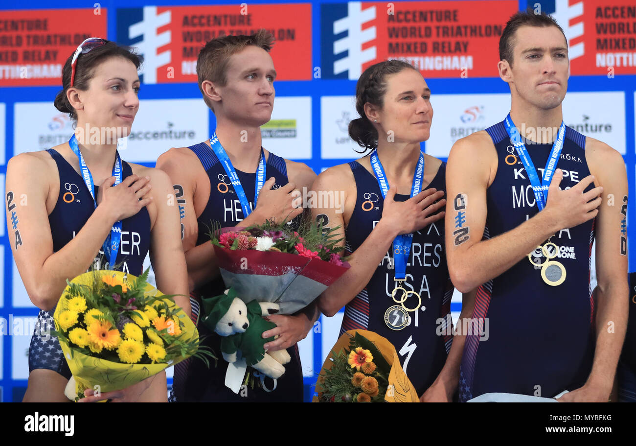 Team United States (from left to right) Kirsten Kasper, Katie Zaferes ...